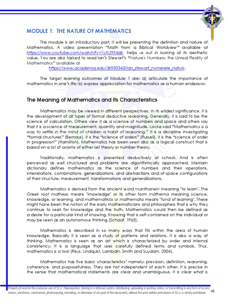 GMATH Module 1 | PDF | Mathematics | Reason