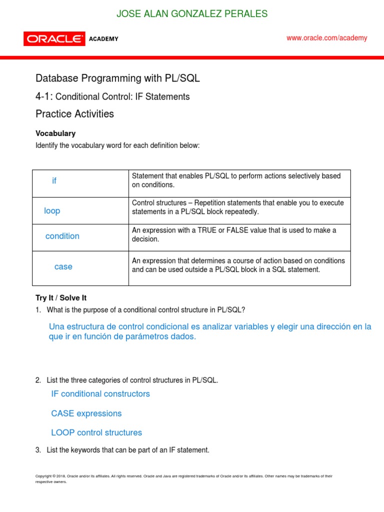 Plsql 4 1 Practice Rrrrrrrrrrrrrrrrr Download Free Pdf Pl Sql Control Flow