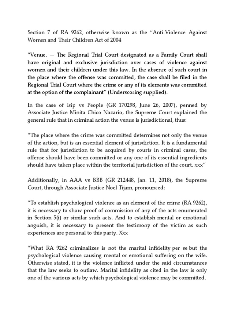 Case on RA 9262 a transitory offense | PDF | Crimes | Crime & Violence