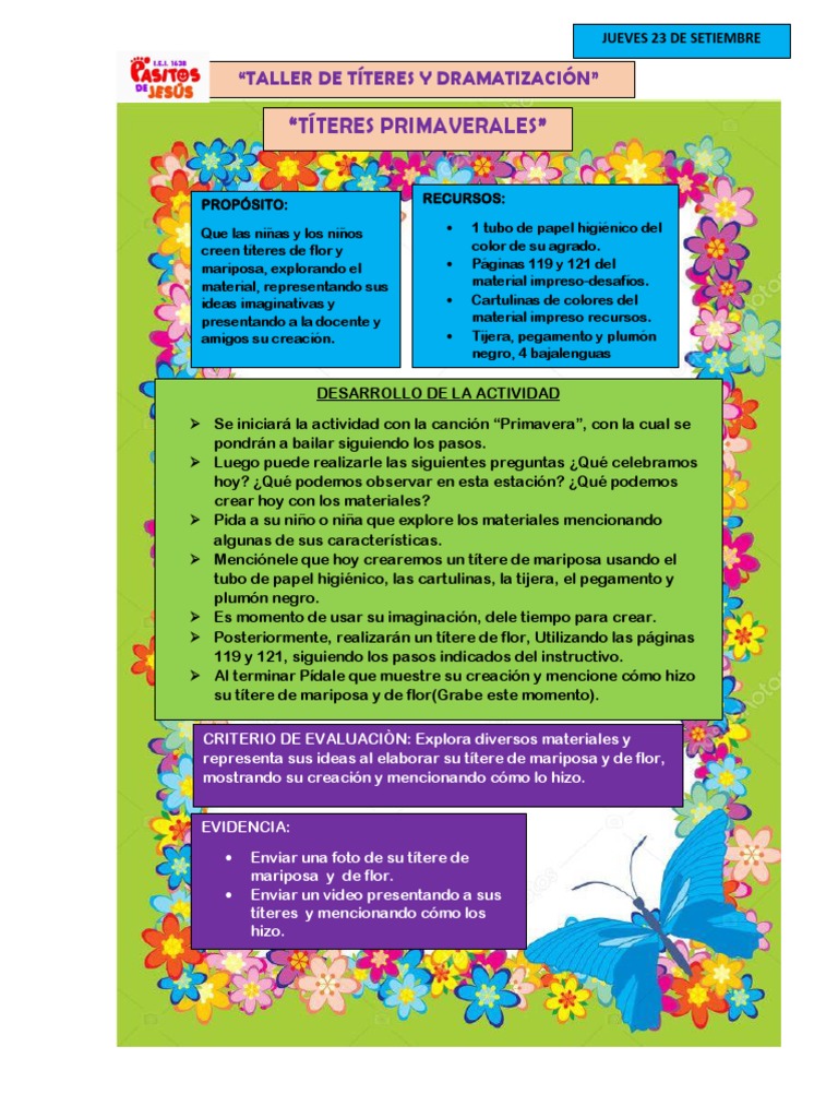 Titere de Mariposa y Flor | PDF | Arte