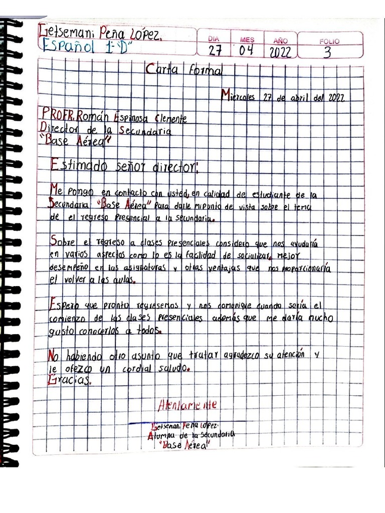 Borrador de La Carta Formal | PDF