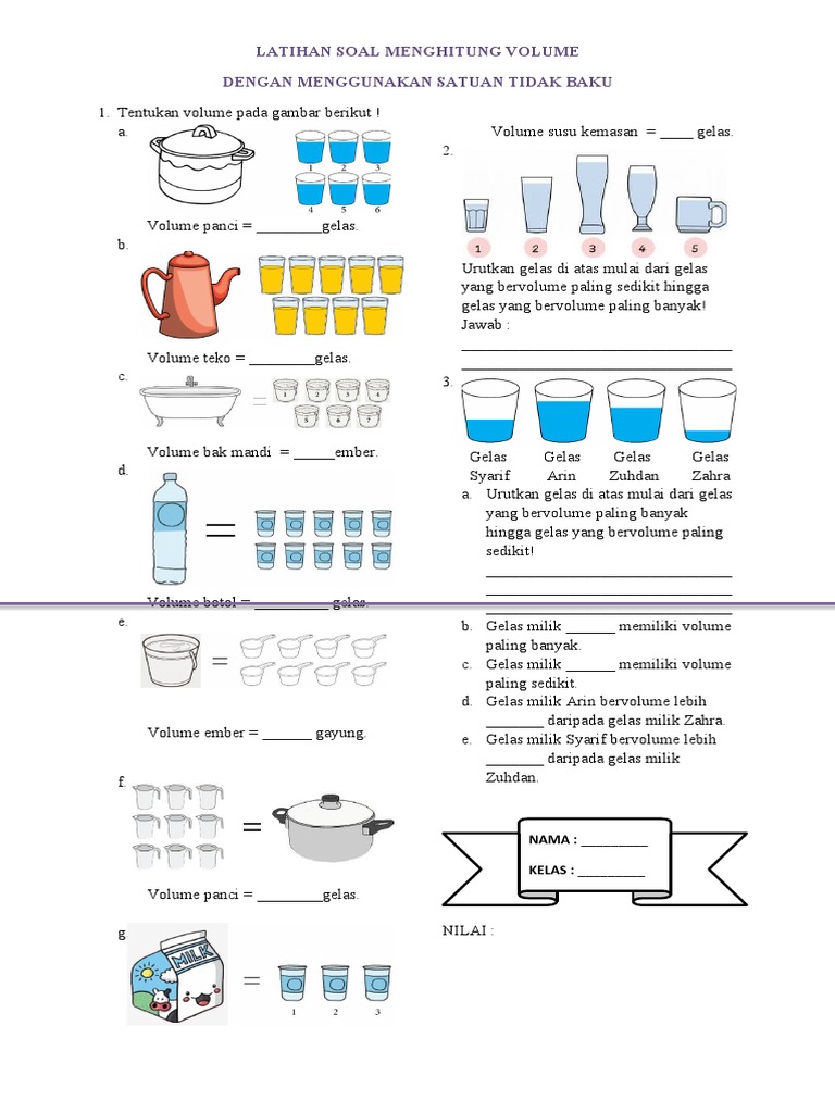 Latihan Soal Menghitung Volume | PDF