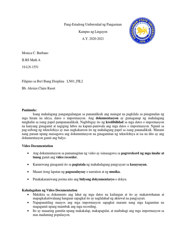 Video Documentation | PDF