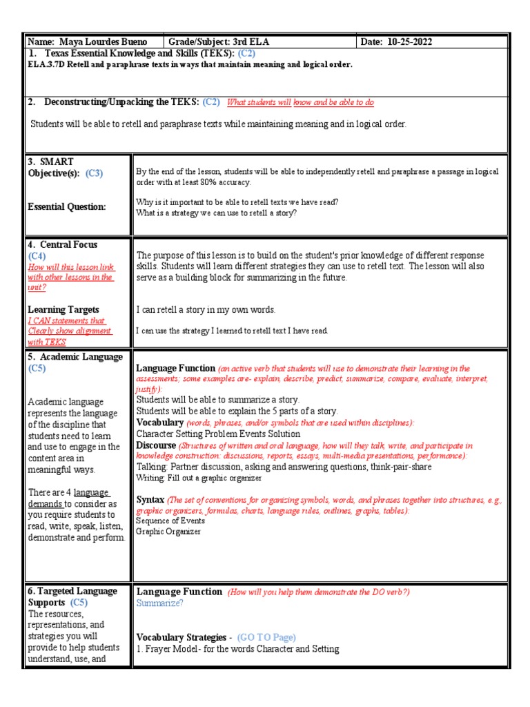 Edtpa Lesson Plan Guide LPG - 1 1 | PDF | Human Communication ...