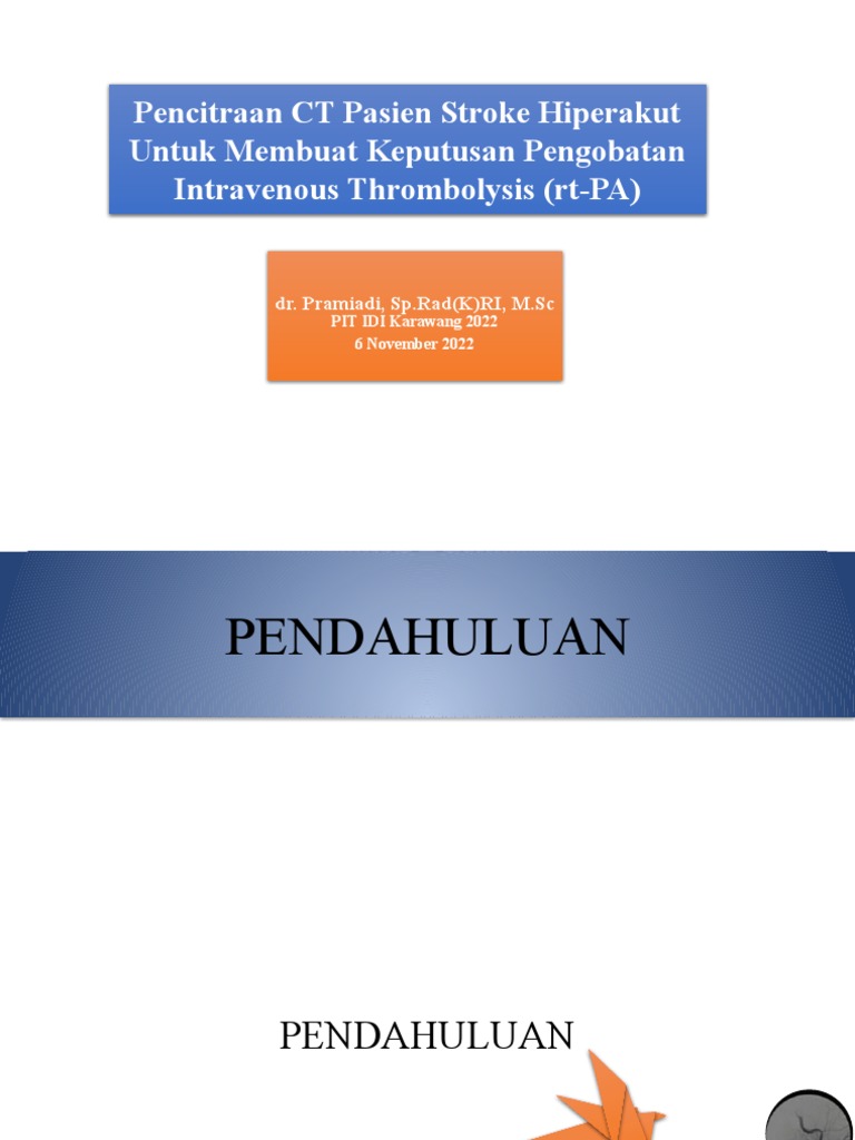 Minggu 4 Imaging of Hyperacute Ischemic Stroke Dr. Pramiadi | PDF