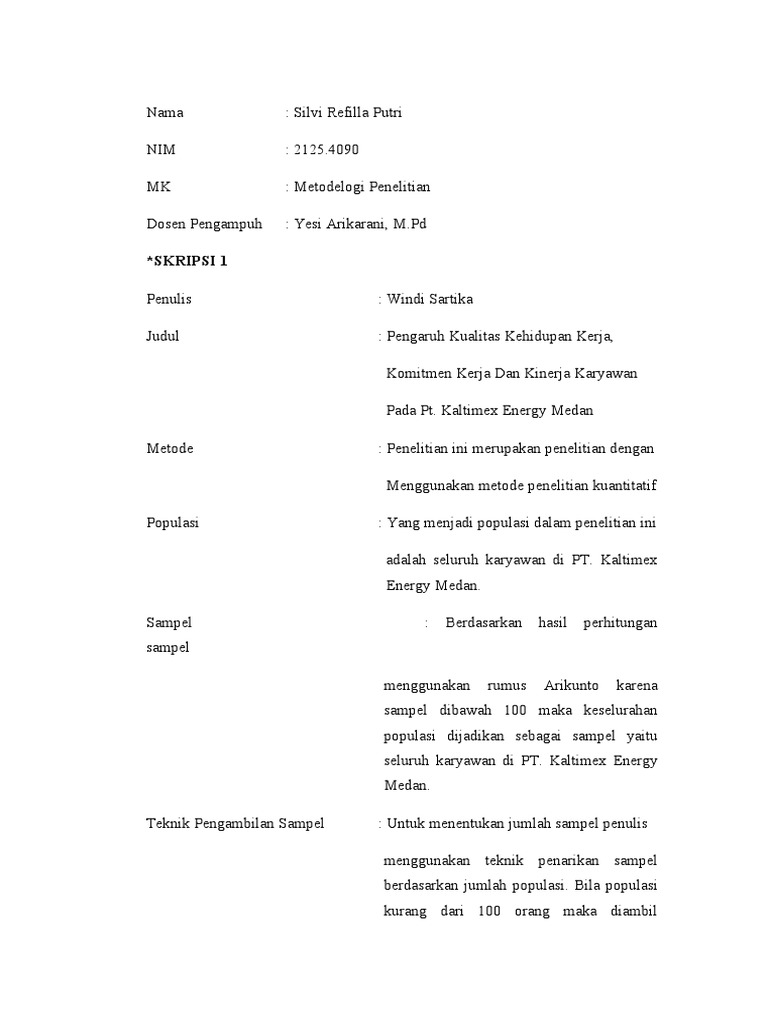 Review Skripsi MK Buk Yesi | PDF