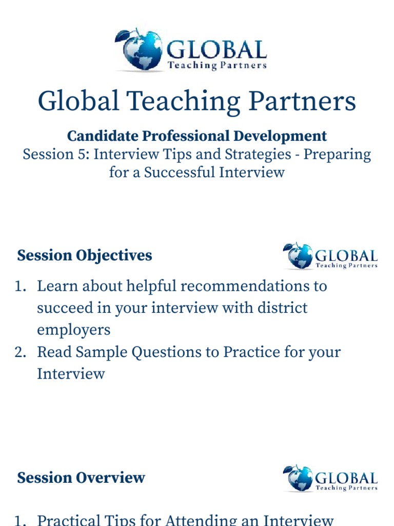 Candidate PD S5 - Interview Tips and Strategies - Preparing For A ...