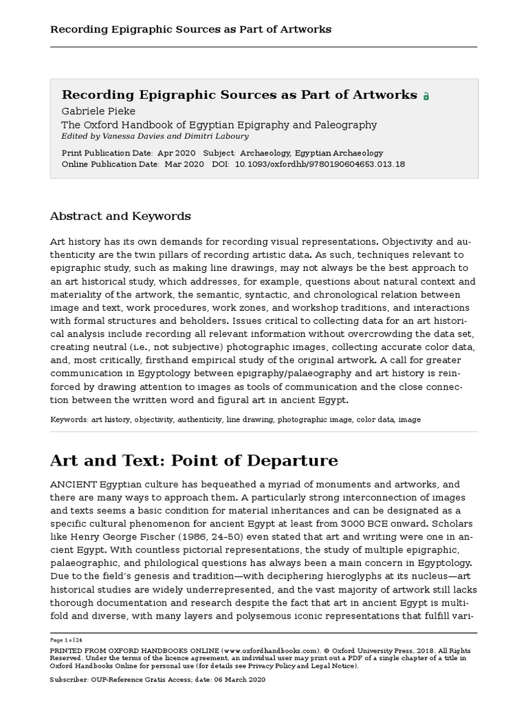 Pieke - Recording Epigraphic Sources As Part of Artworks | PDF | Epigraphy | Drawing