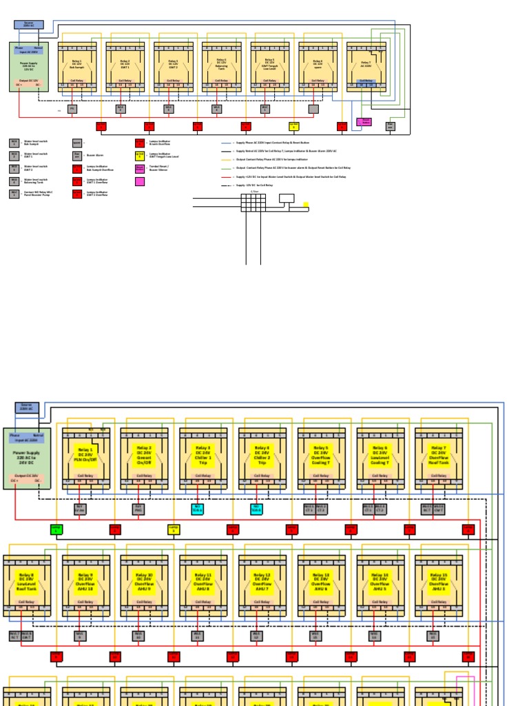 Wiring Diagram Panel Over Flow | PDF | Relay | Power Supply