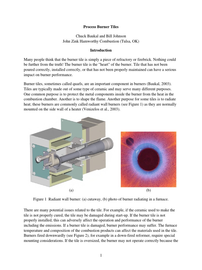 Optimizing Burner Tile Design for Performance, Safety and Emissions Control | PDF | Combustion ...