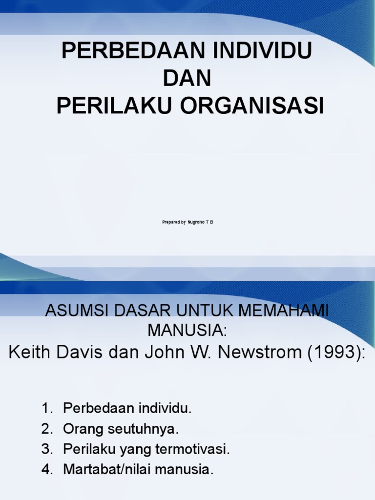 03 Perbedaan Individu Dan Perilaku Organisasi - Edit | PDF