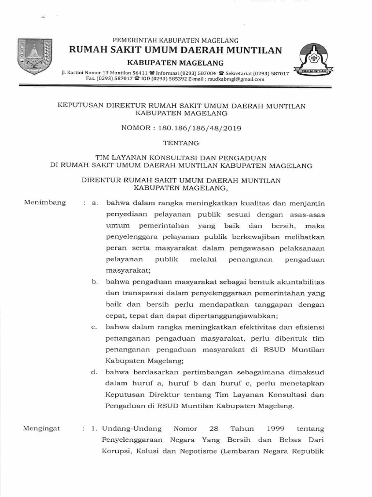 Tim Konsultasi RSUD Muntilan | PDF