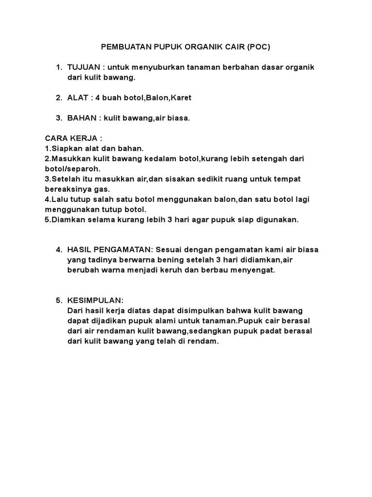 Laporan Pembuatan POC (Salinan) | PDF | Sains & Matematika