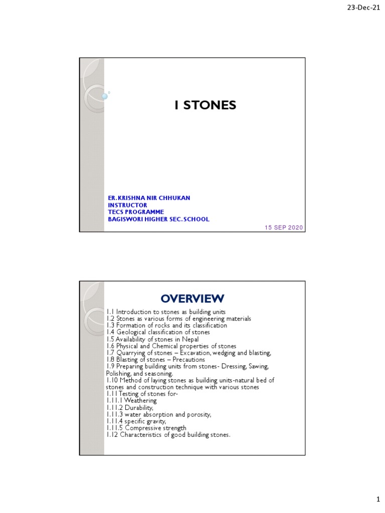 CH 1 Stones | PDF | Rock (Geology) | Igneous Rock