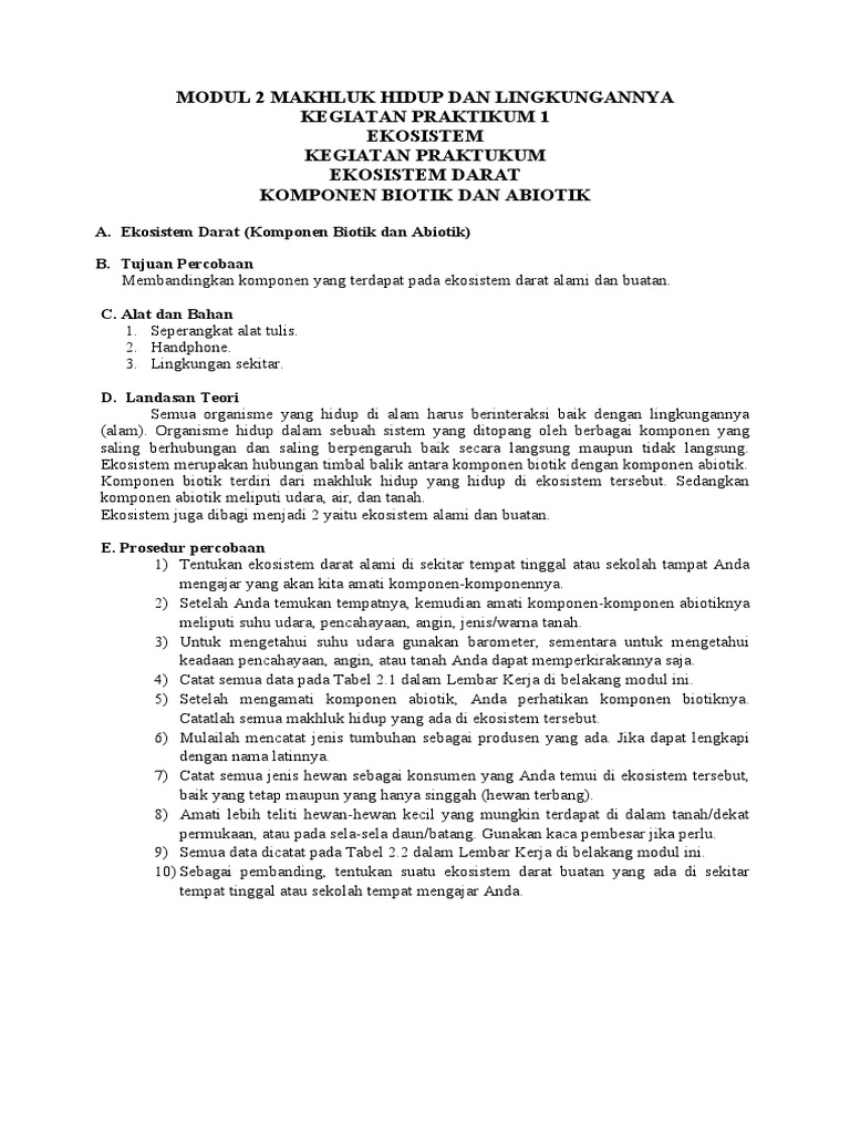 Ipa Modul 2.1 Ekosistem | PDF