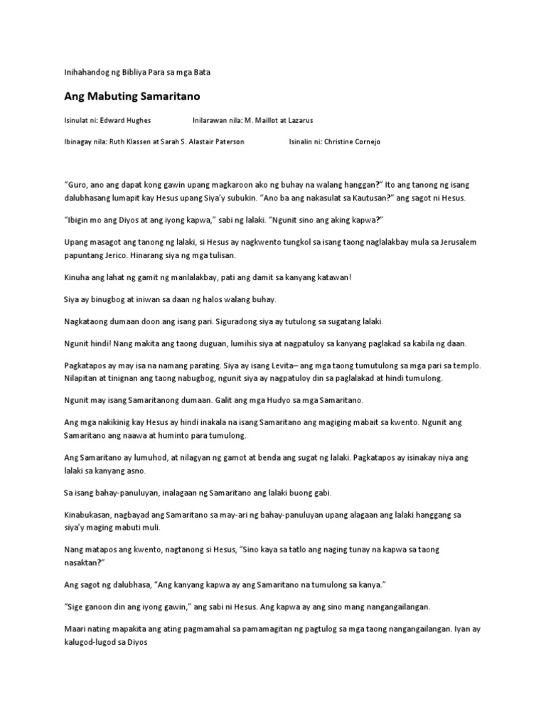 Ang Mabuting Samaritano | PDF