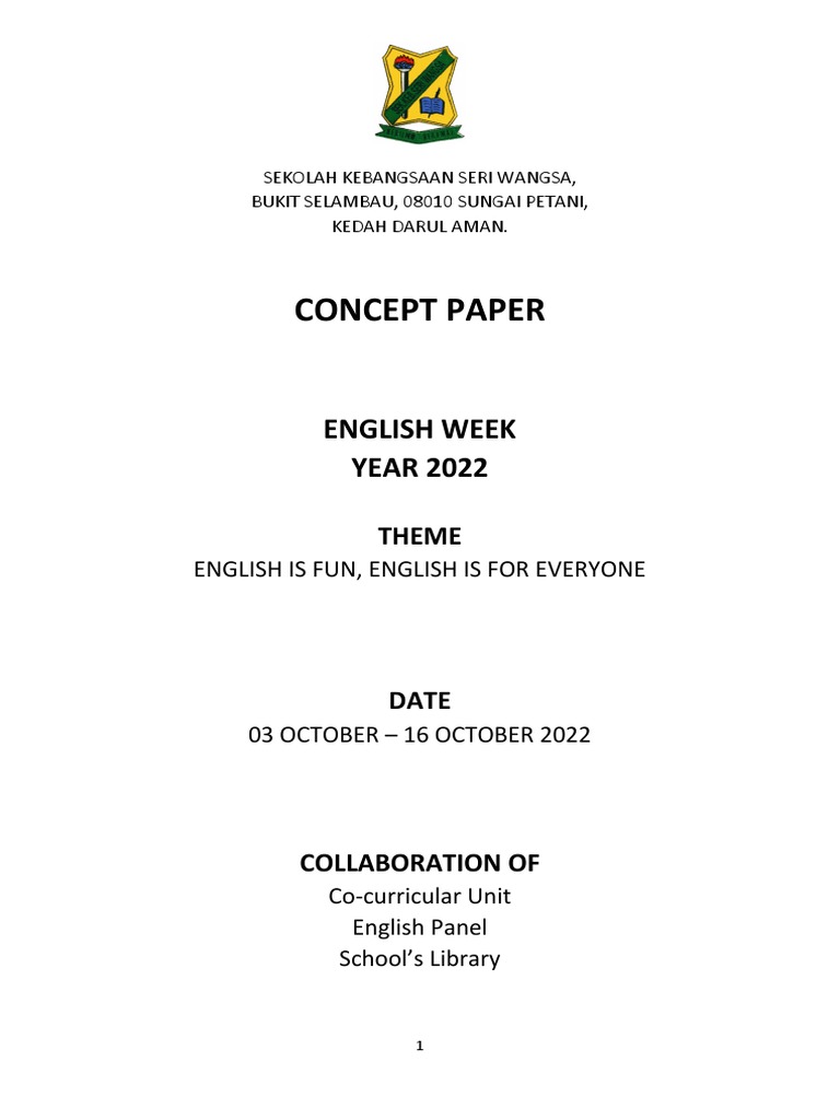 English Week Concept Paper | PDF | Linguistics