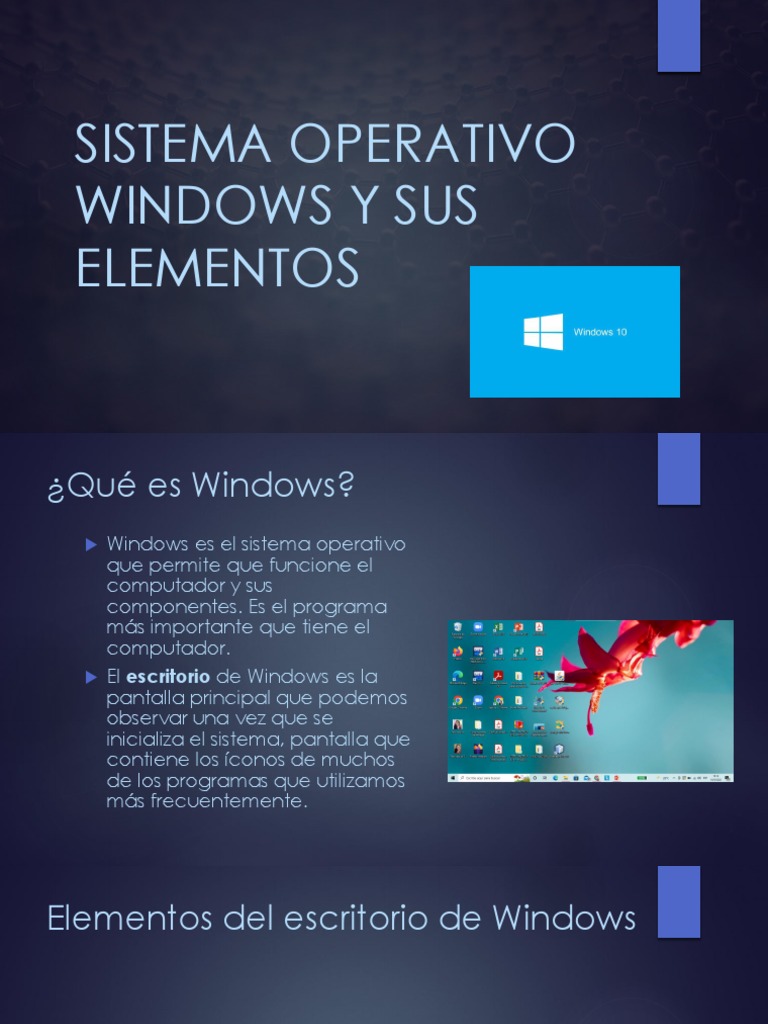 Sistema Operativo Windows y Sus Elementos | PDF | Microsoft Windows | Arquitectura de Computadores