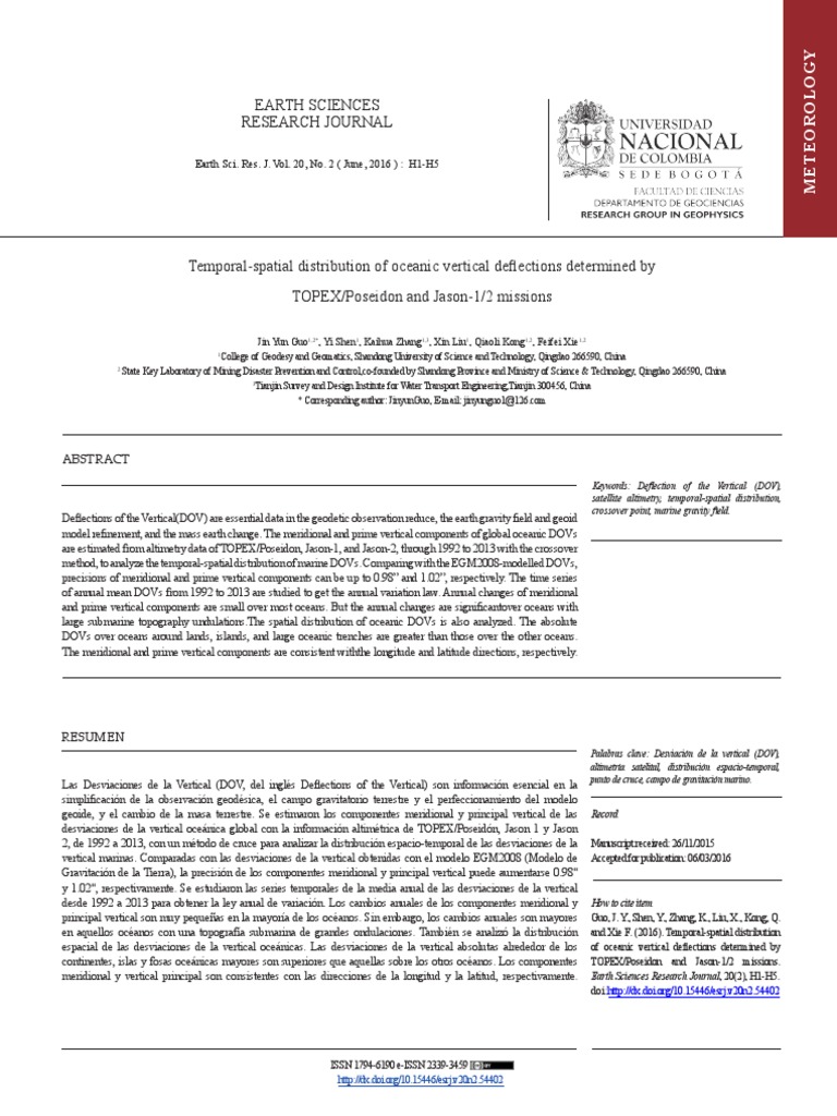 Temporal-Spatial Distribution of Oceanic Vertical Deflections ... Temporal-Spatial Distribution of Oceanic Vertical Deflections ...