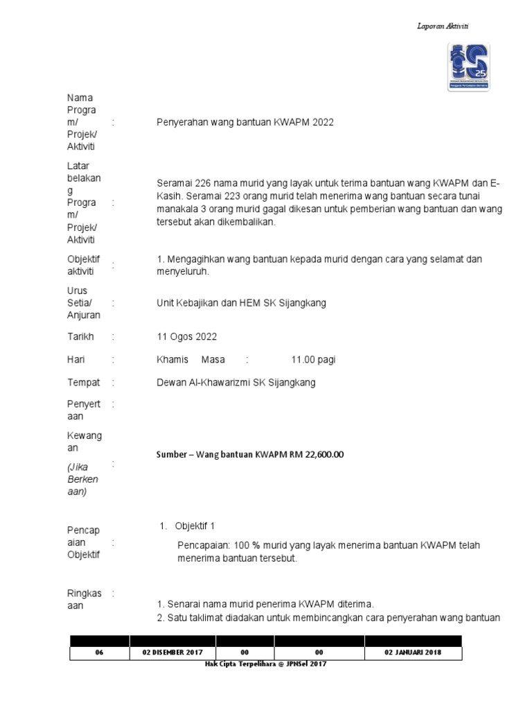 Laporan TS25 Kwapm 2022 | PDF