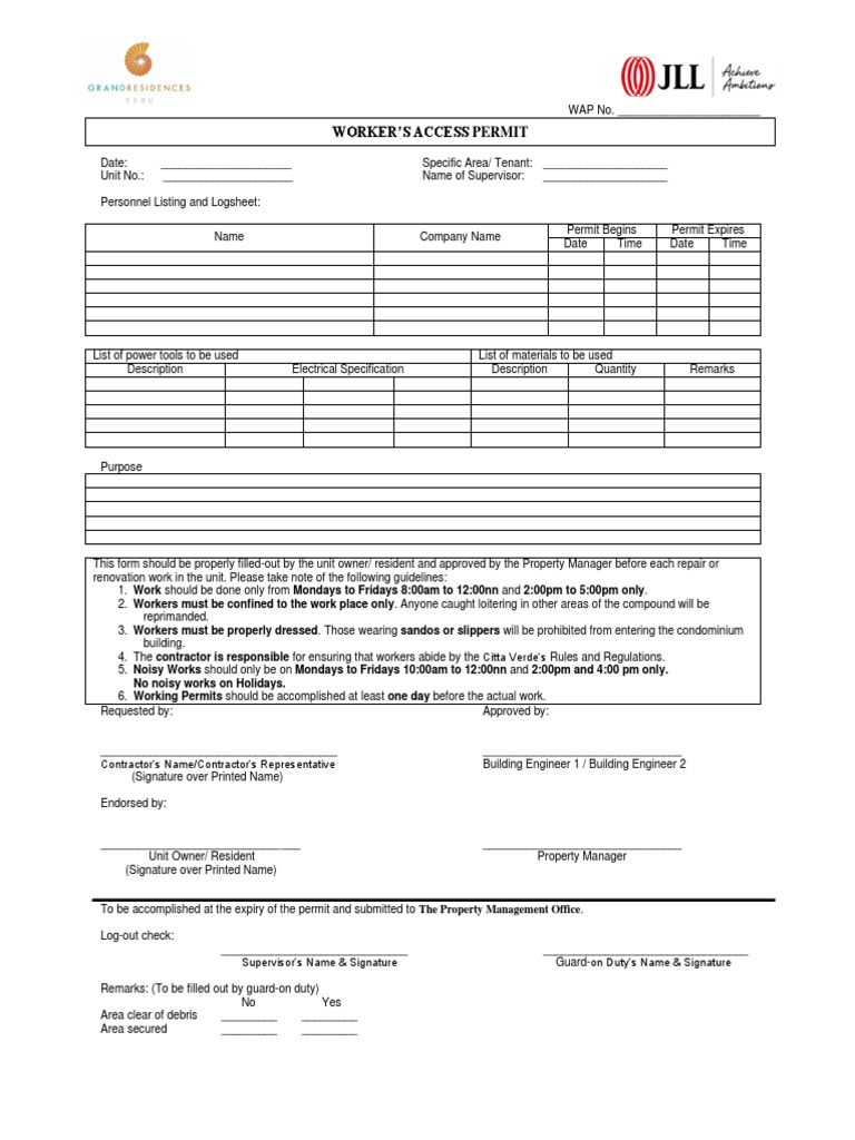Working Access Permit | PDF | Justice | Crime & Violence