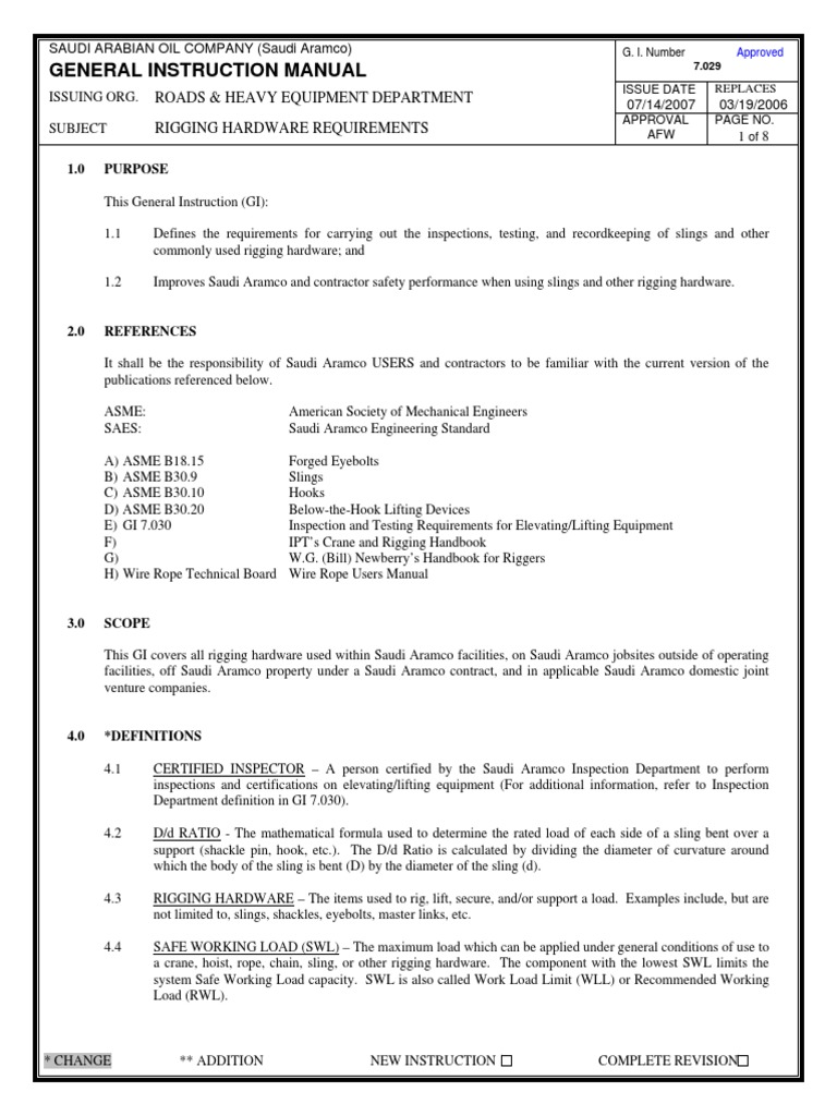Rigging Hardware Requirements GI 7.029 | PDF | Rope | Wire