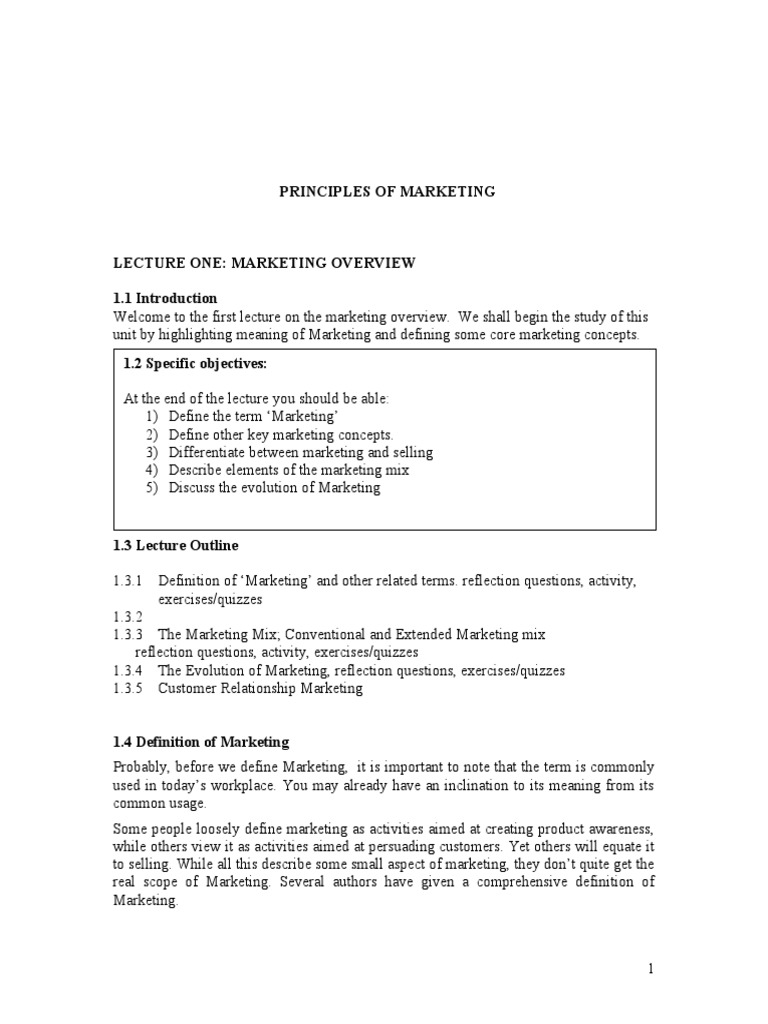 Marketing Notes-2020 | PDF | Marketing | Market (Economics)