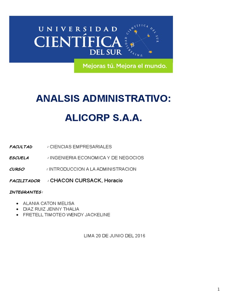 Desarrollo Administrativo de Alicorp | PDF | Calidad (comercial) | Logística