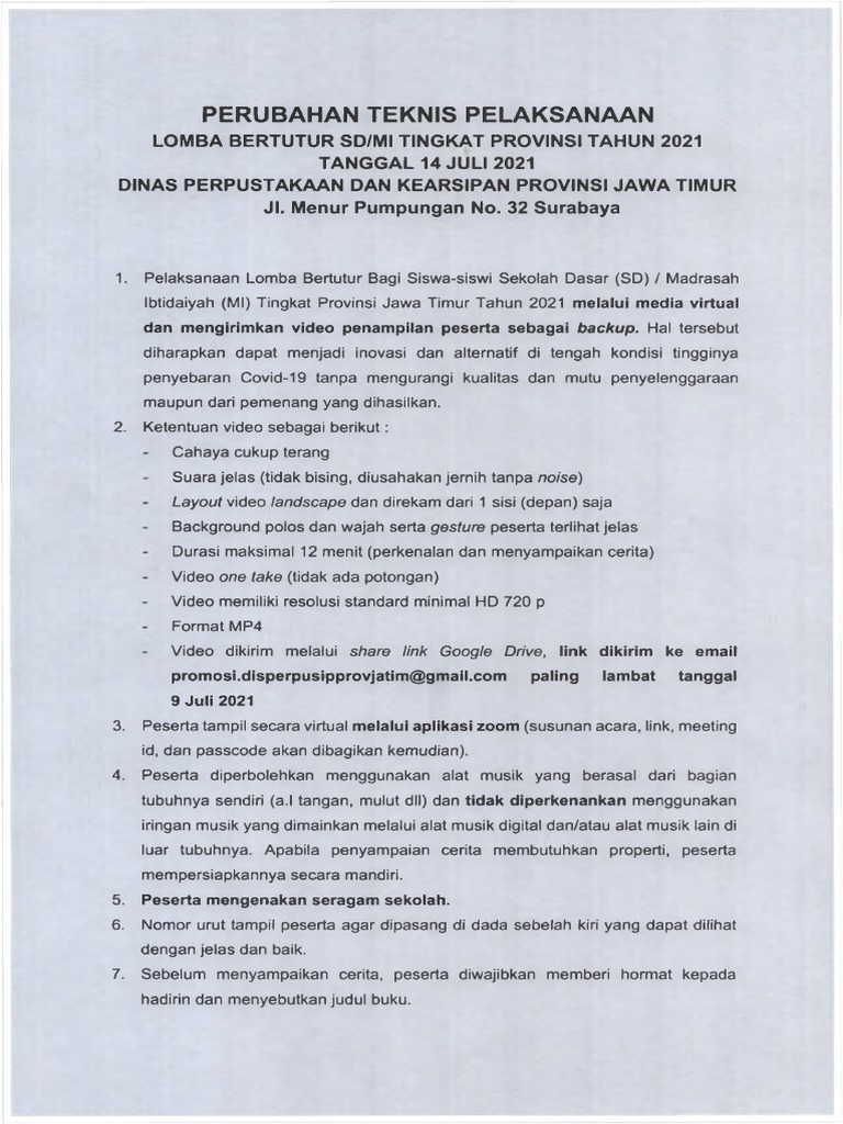 Contoh JUKNIS LOMBA BERTUTUR | PDF