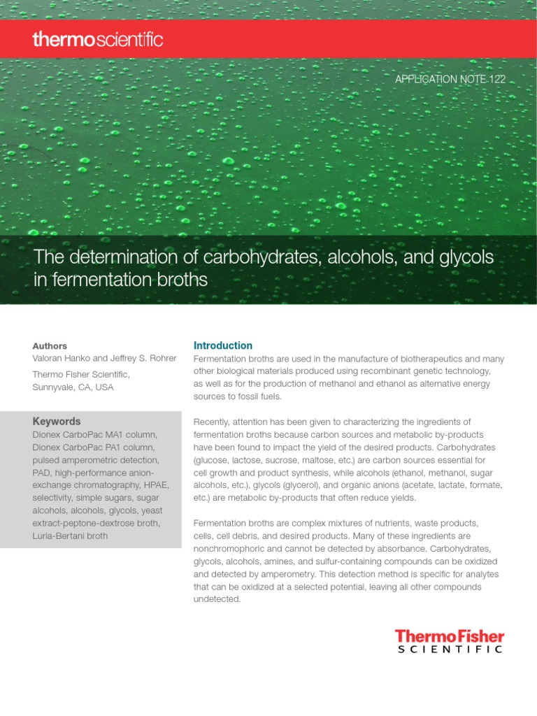 An 122 Ic Carbs Alcohol Glycol Fermentation Broth An70494 en | PDF ...