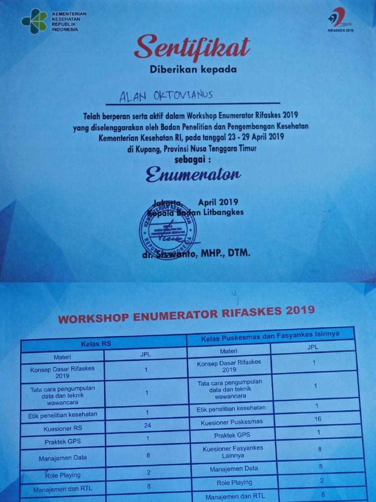 Sertifikat Pelatihan | PDF