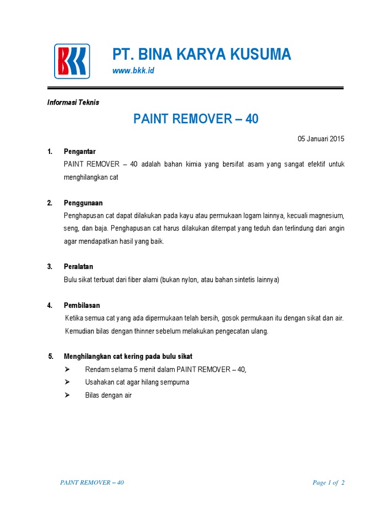 Msds - Penghapus Cat PR-40 | PDF