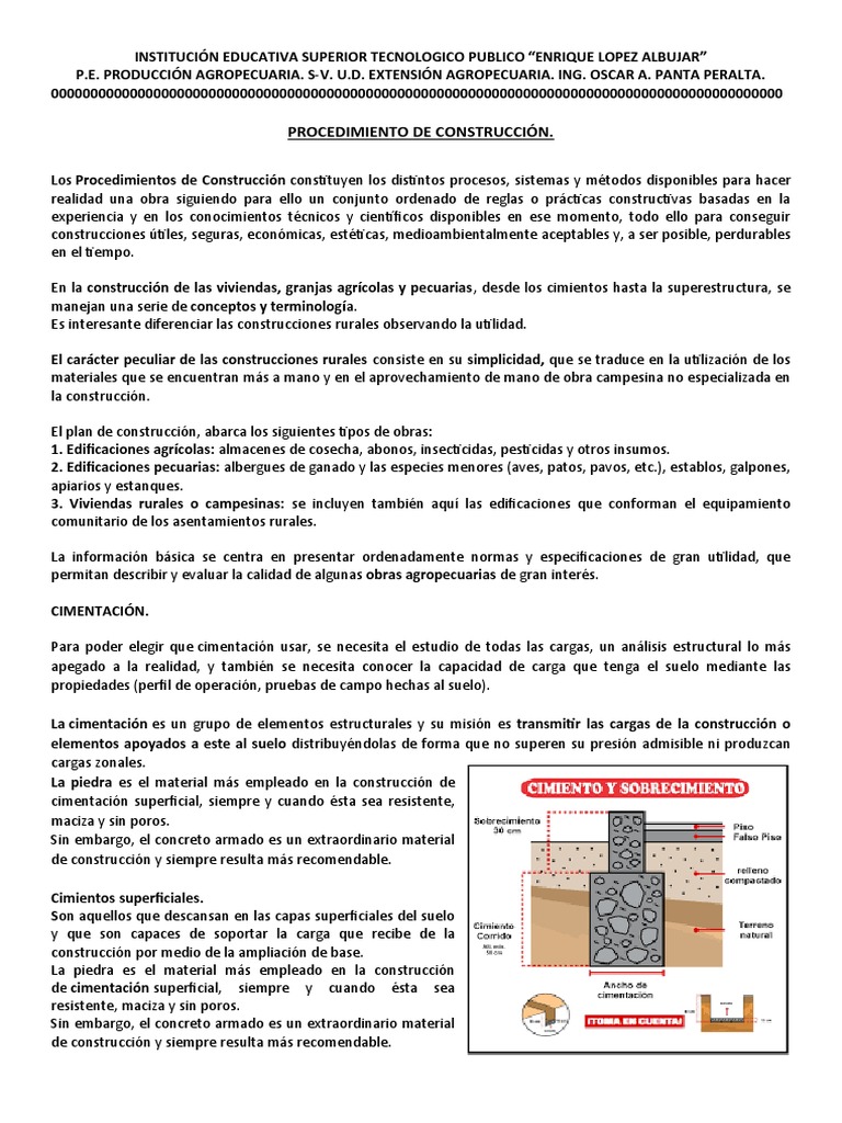 Procedimiento de Construcción 22. | PDF | Fundación (Ingeniería) | Viga (Estructura)