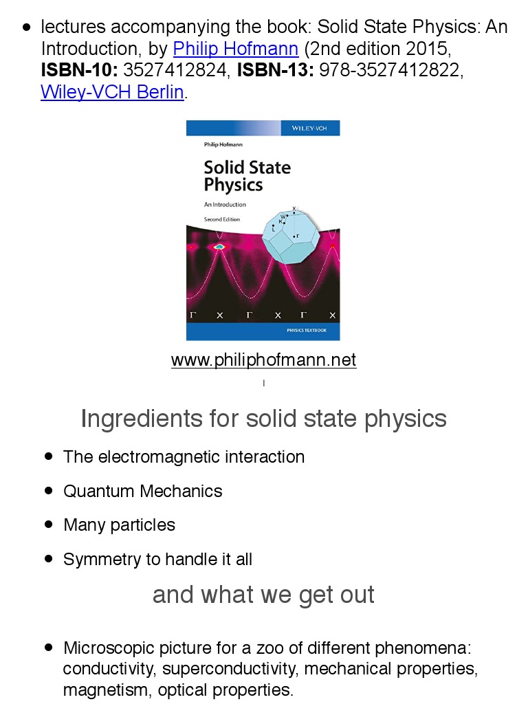 Crystallography in Solid State Physics | PDF | Crystal Structure | X ...