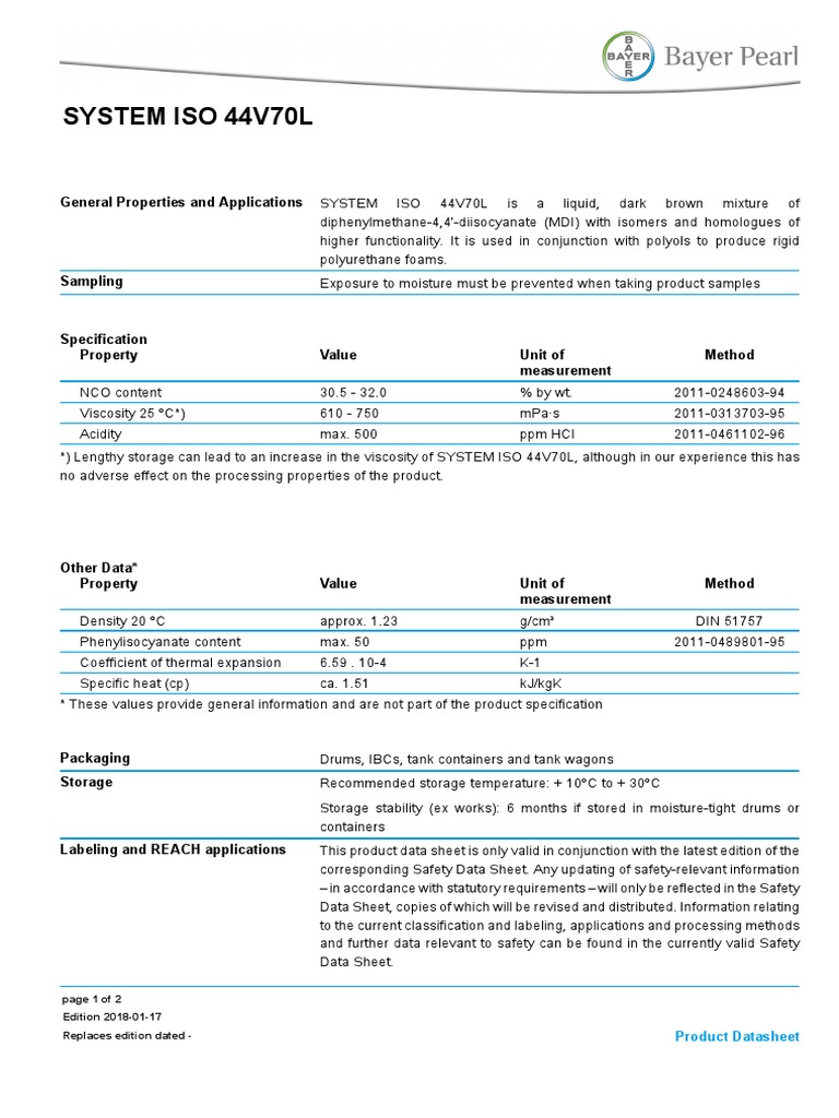 SYSTEM ISO 44V70L Product Datasheet | PDF | Medical Device | Water