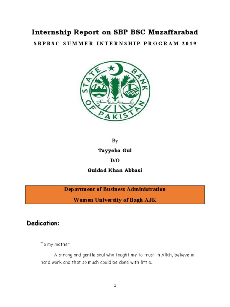SBP Internship Report | PDF | Economies | Trade