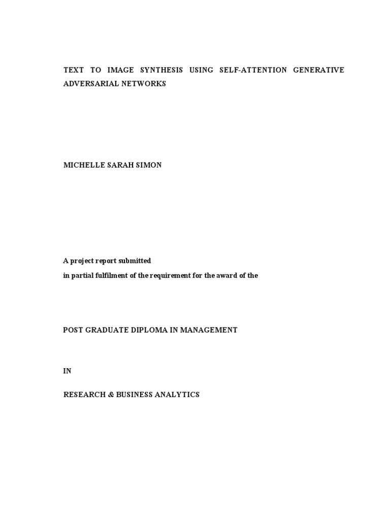 Text To Image Synthesis Using Self | PDF | Cognitive Science | Artificial Intelligence