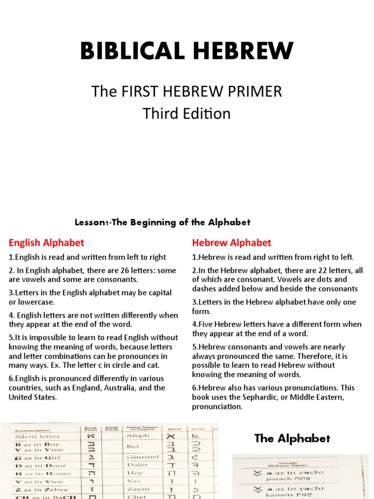 Hebrew Lesson 1 | PDF