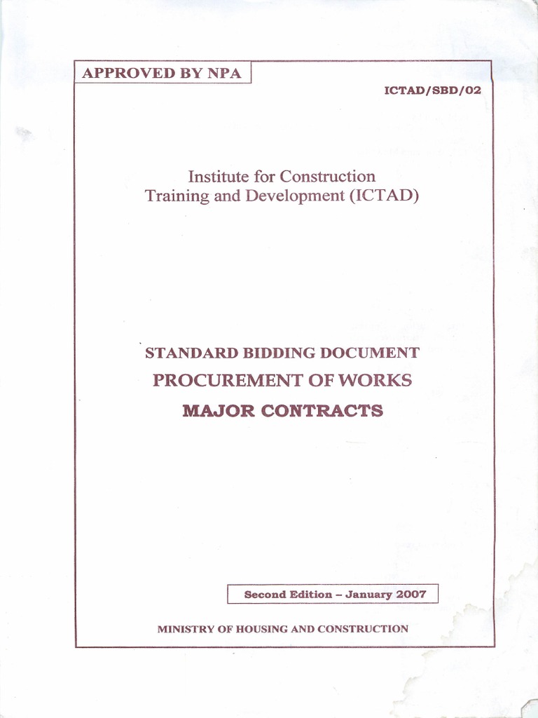 Contract Document ICTAD SBD 02 | PDF