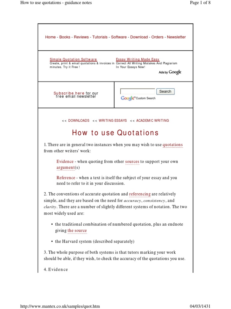How To Use Quotations PDF