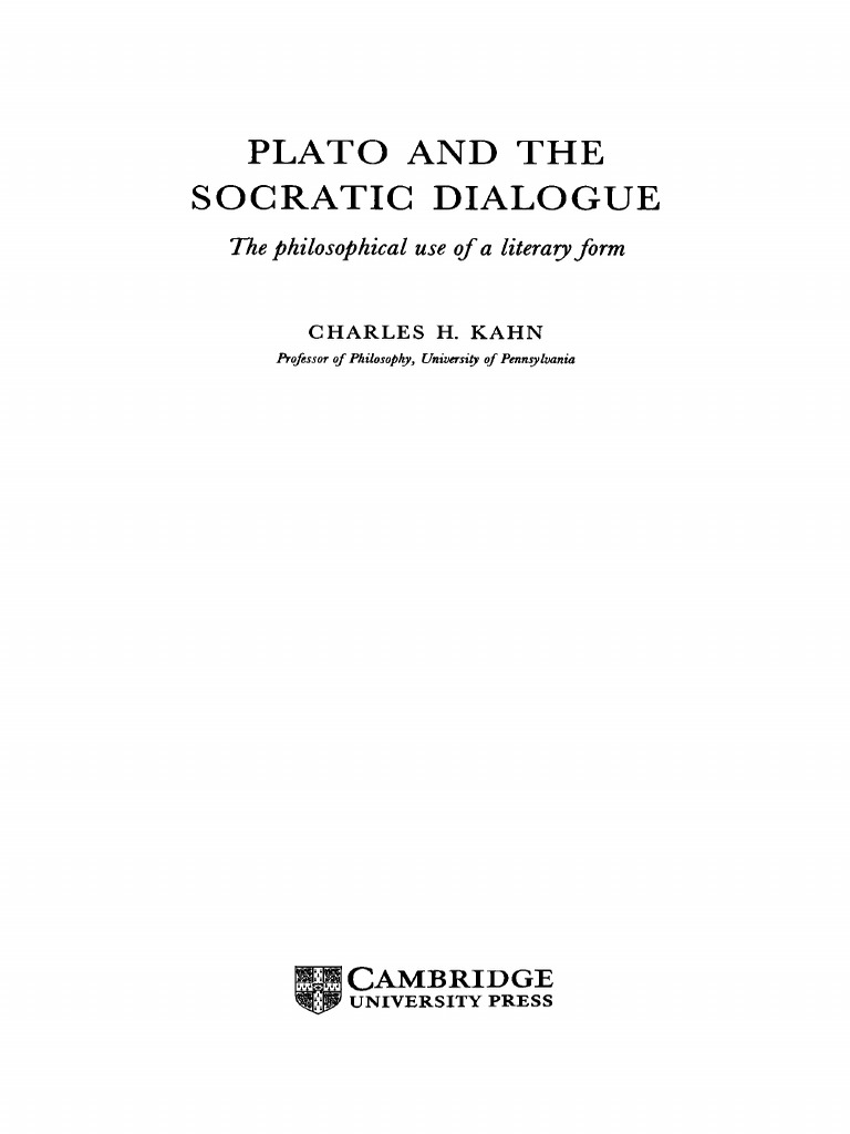 Charles H. Kahn - Plato and The Socratic Dialogues. The Philosophical ...