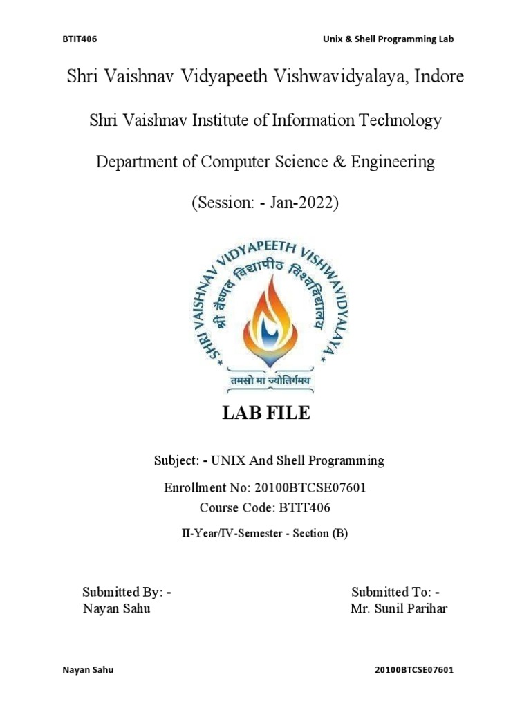 Unix & Shell Programming Guide | PDF | Shell (Computing) | Computer File