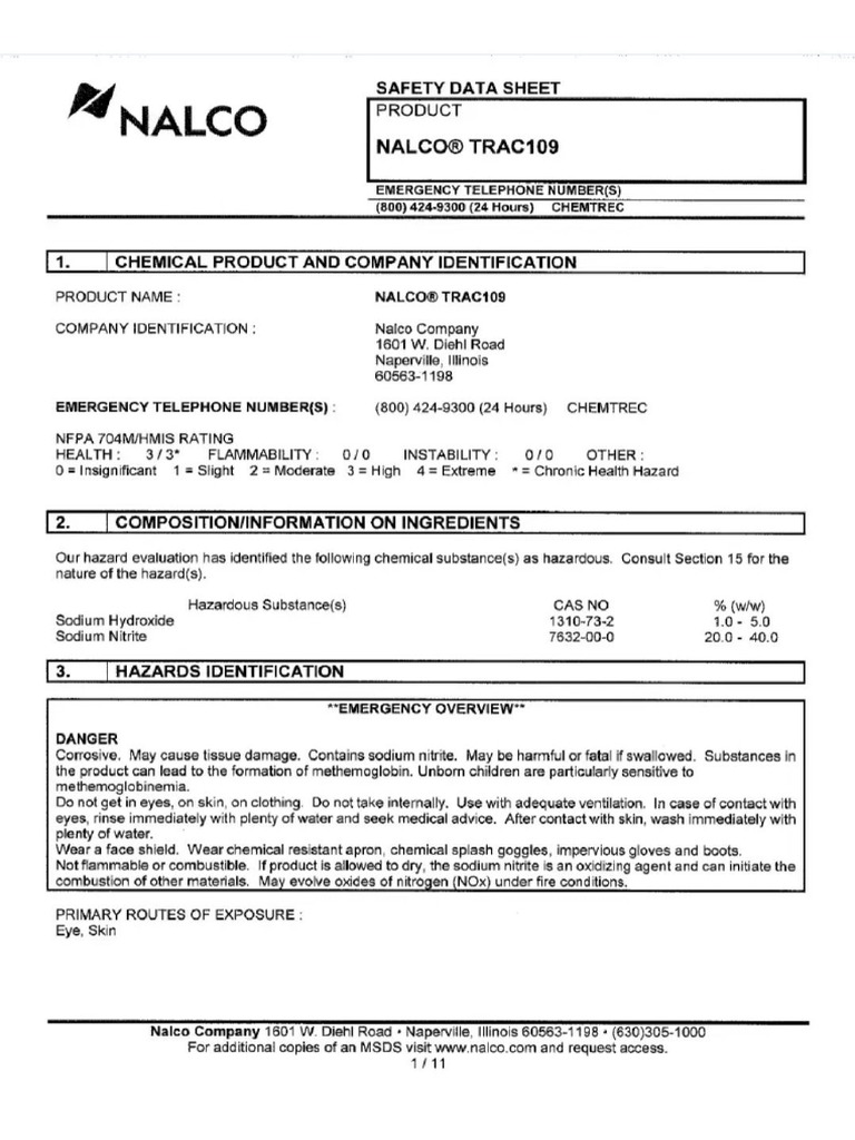 Nalco Trac 109 | PDF