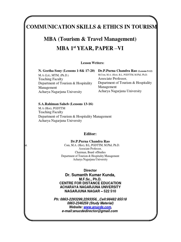 Communication Skills & Ethics in Tourism | PDF | Communication | Body ...