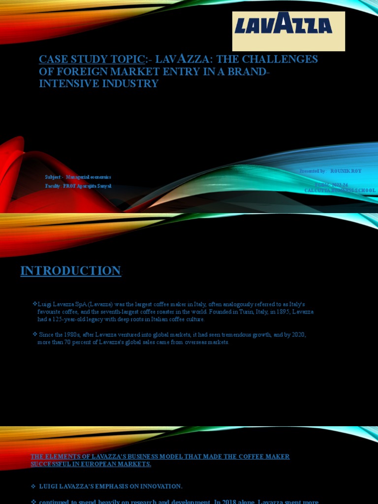 .RounikRoyManagerial Economics Lvazza Presentaion | PDF | Coffee | Coffeehouse