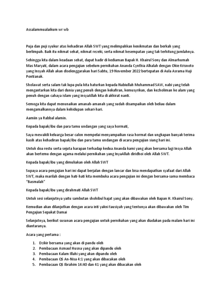 Draf MC Pengajian | PDF