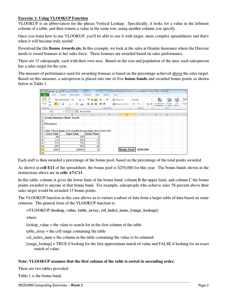 VLOOKUP & COUNTIF Excel Exercises | PDF | Microsoft Excel | Data