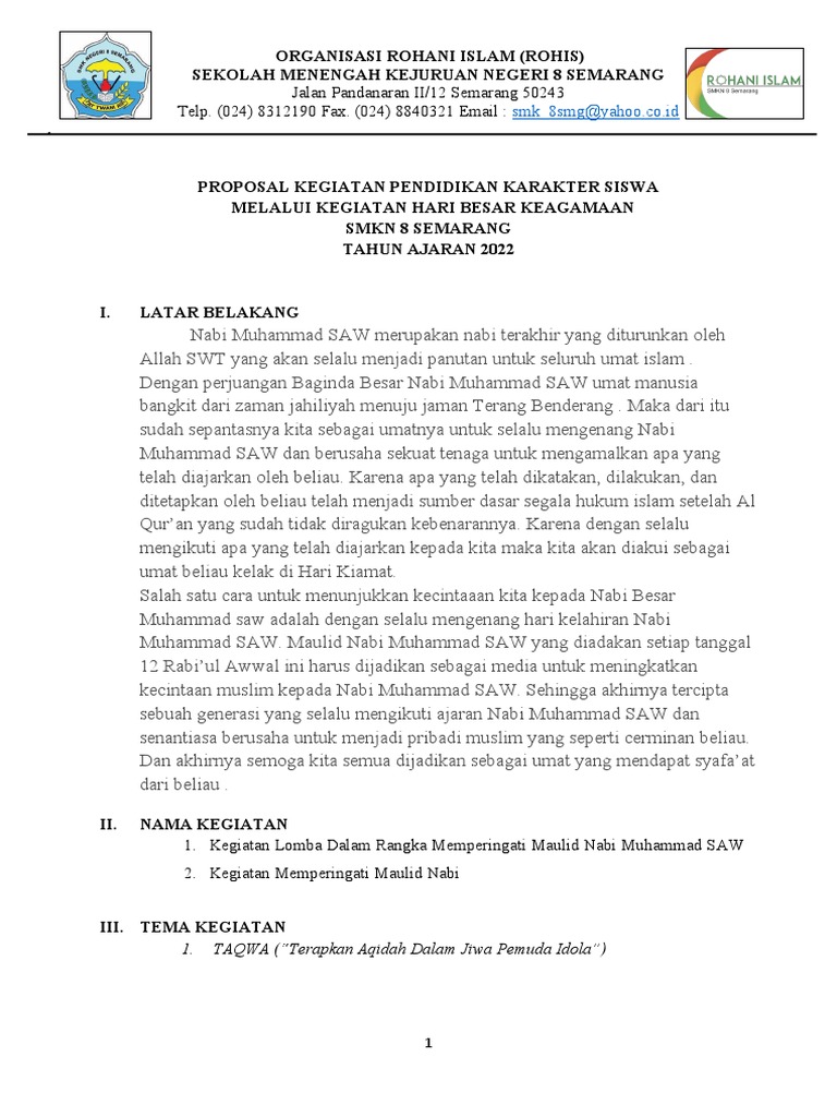 Proposal Maulid Nabi | PDF