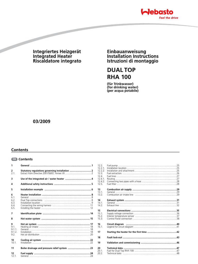 Notice Webasto | PDF | Water Heating | Pump