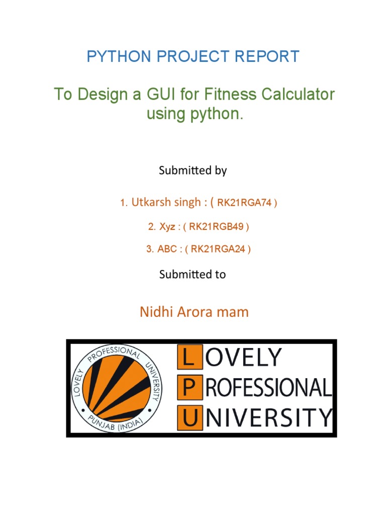 Python Project Report | PDF | Graphical User Interfaces | Python (Programming Language)